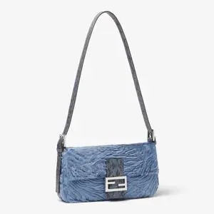 Fendi Baguette® 26424 Light Indigo Swakara Fur Bag